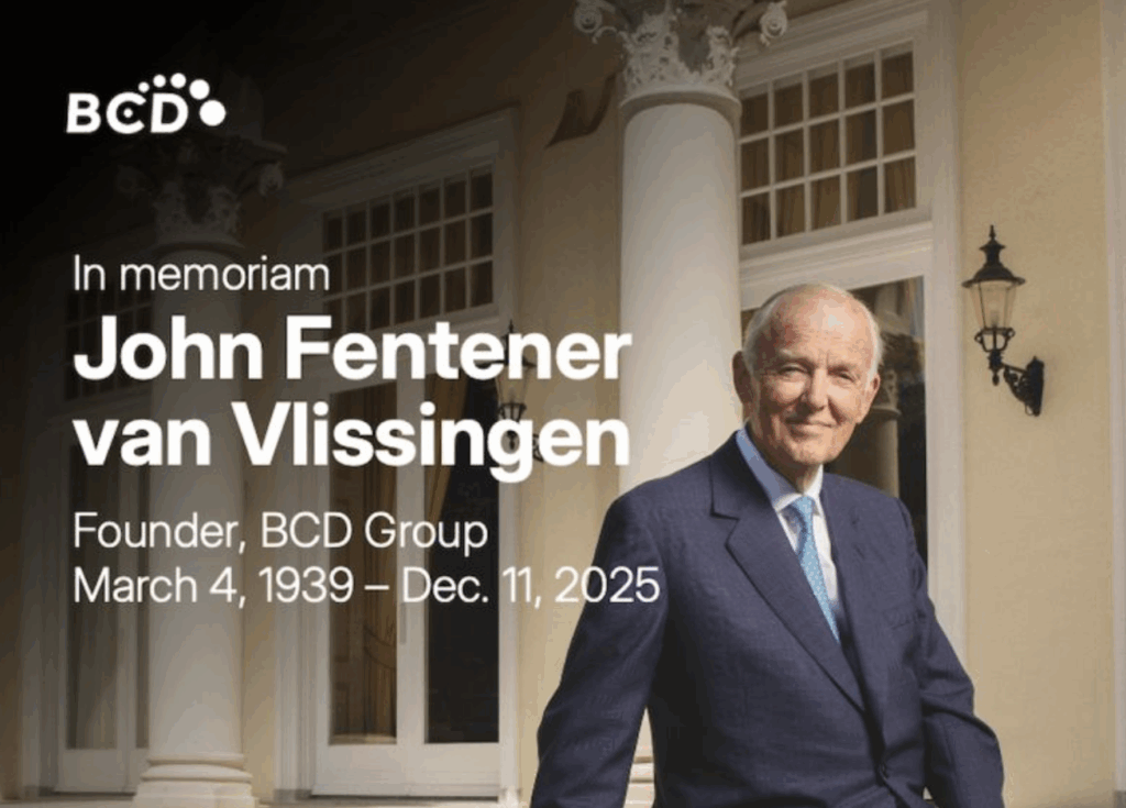 BCD-oprichter John Fentener van Vlissingen (86) overleden - TravMagazine